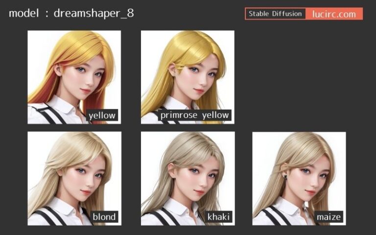 【Stable Diffusion】髪色のプロンプト一覧【画像あり】 - 自分コンテンツ計画